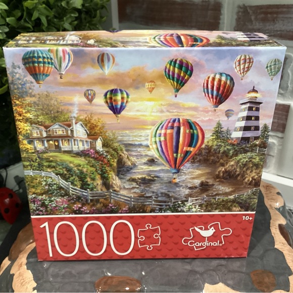 Cardinal | Games | Sealed 00 Piece Puzzle Balloons Over Cottage Cove ...
